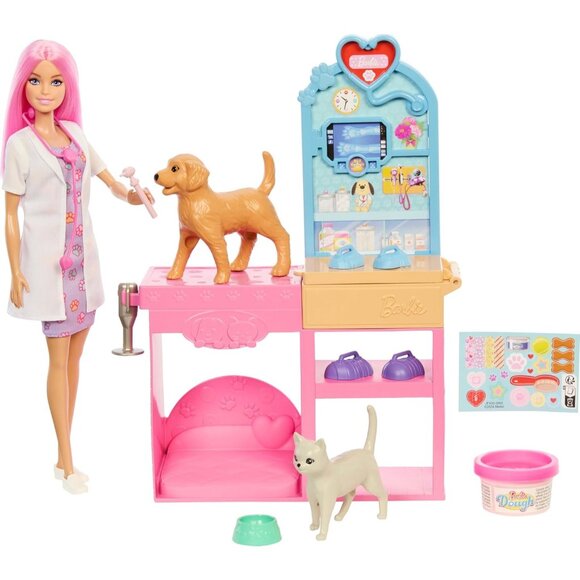 Mattel | Toys | Barbie Fast Cast Animal Clinic Fashion Doll Playset W ...